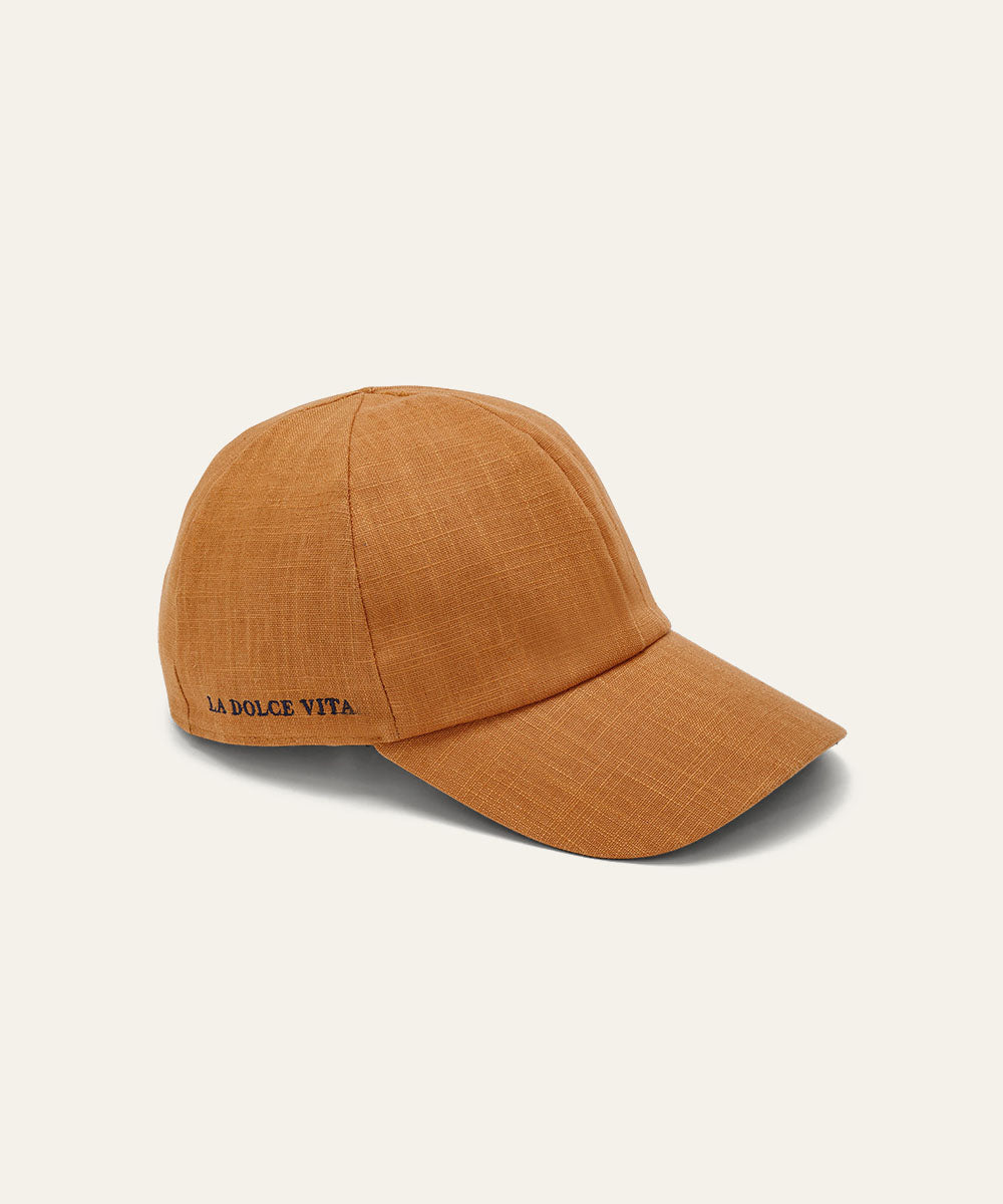 Linen baseball cap Light Orange - Azaleri